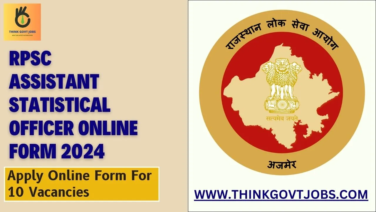 RPSC Assistant Statistical Officer Online Form 2024
