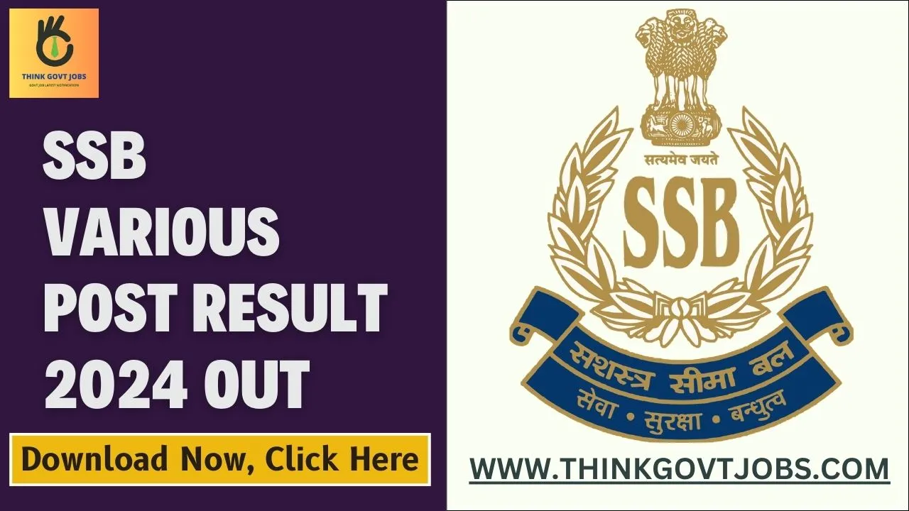 SSB Various Post Result 2024