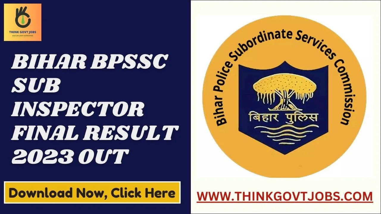 Bihar BPSSC Sub Inspector Final Result 2023